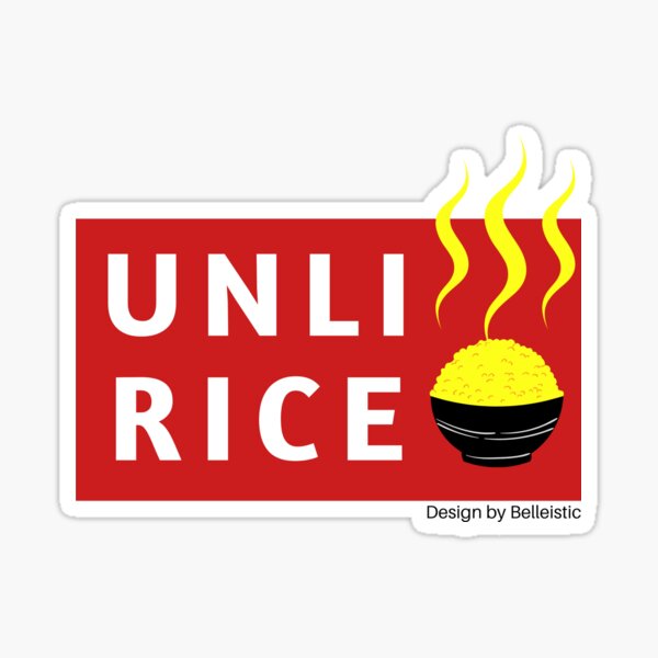 "Unli Rice- Steam rice" Sticker by Belleistic | Redbubble