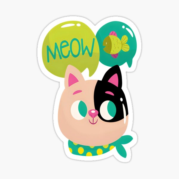 "Meow Cat" Sticker for Sale by Moesko | Redbubble