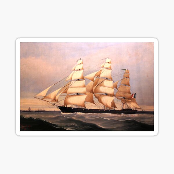 "Sailing boat, ship at sea, sailing vessel" Sticker by zefksis | Redbubble