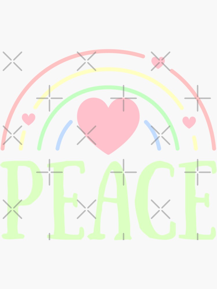 "Peace, Lovely Peace And Pastel Rainbow Design" Sticker for Sale by ...