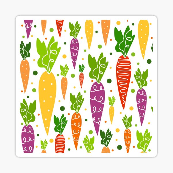 "Colorful Carrots" Sticker by KrisInStitches | Redbubble