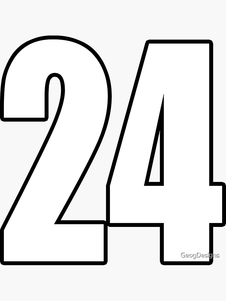 "24 number number football" Sticker by GeogDesigns | Redbubble
