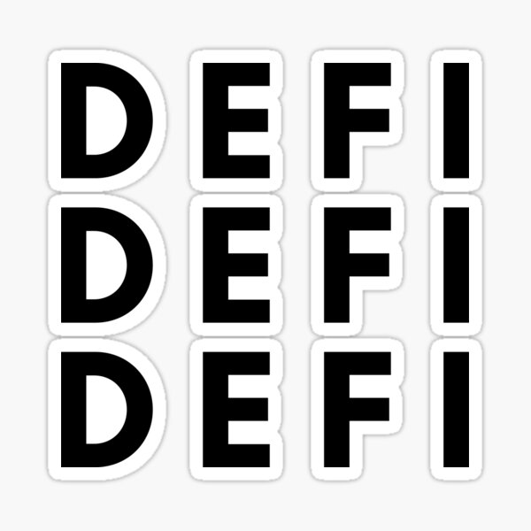 "DEFI Decentralize Logo" Sticker by NftsMetaverse12 | Redbubble