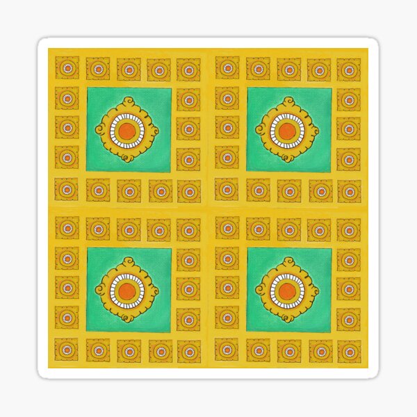 "Kerala Mural Design #4" Sticker for Sale by myDigitalArt | Redbubble