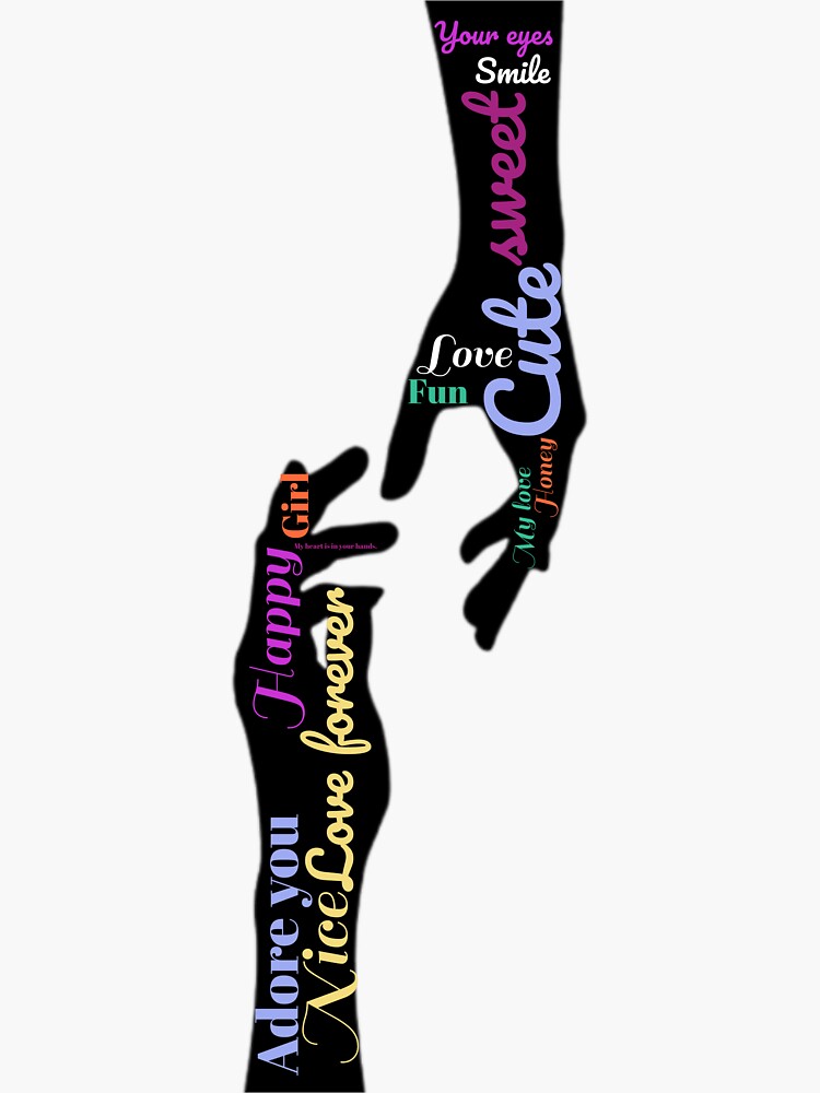 "hand hug design ." Sticker by Nadadalloul | Redbubble