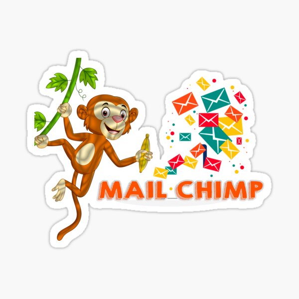 "MAIL CHIMP, but her emails, funny monkey, email monkey " Sticker for ...