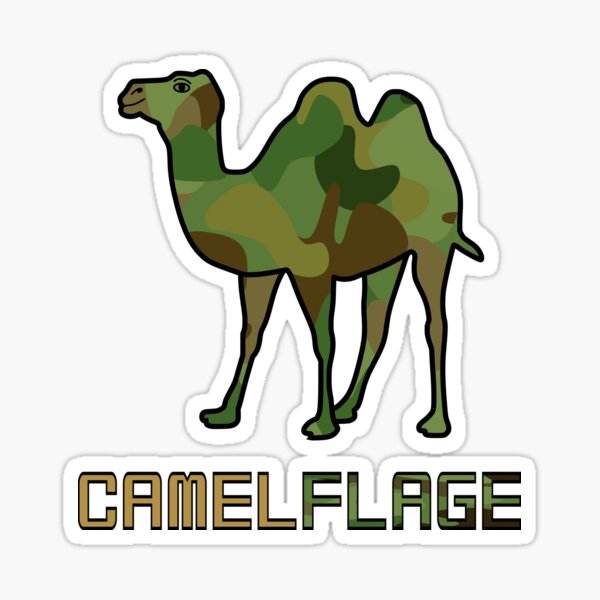 "Funny Camelflage" Sticker by BrightSquare | Redbubble