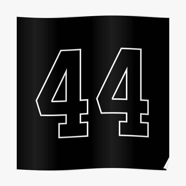 "Black Number 44 lucky sports jersey forty four" Poster for Sale by ...