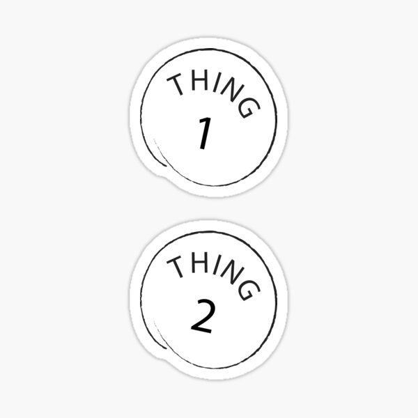 "Thing 1 and Thing 2" Sticker by buthaina-ak | Redbubble