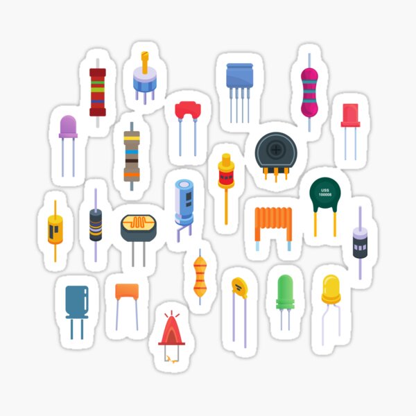 "Colorful Electronics Components Collage" Sticker for Sale by ...