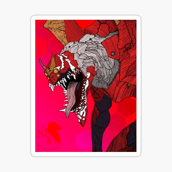 "Neon Genesis Evangelion Unit-02" Sticker by einsenham | Redbubble