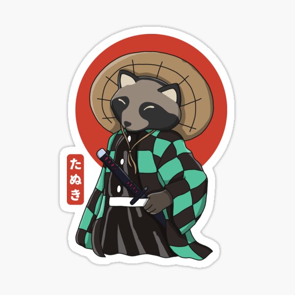 "Ronin Tanuki" Sticker by Sthyouneed | Redbubble