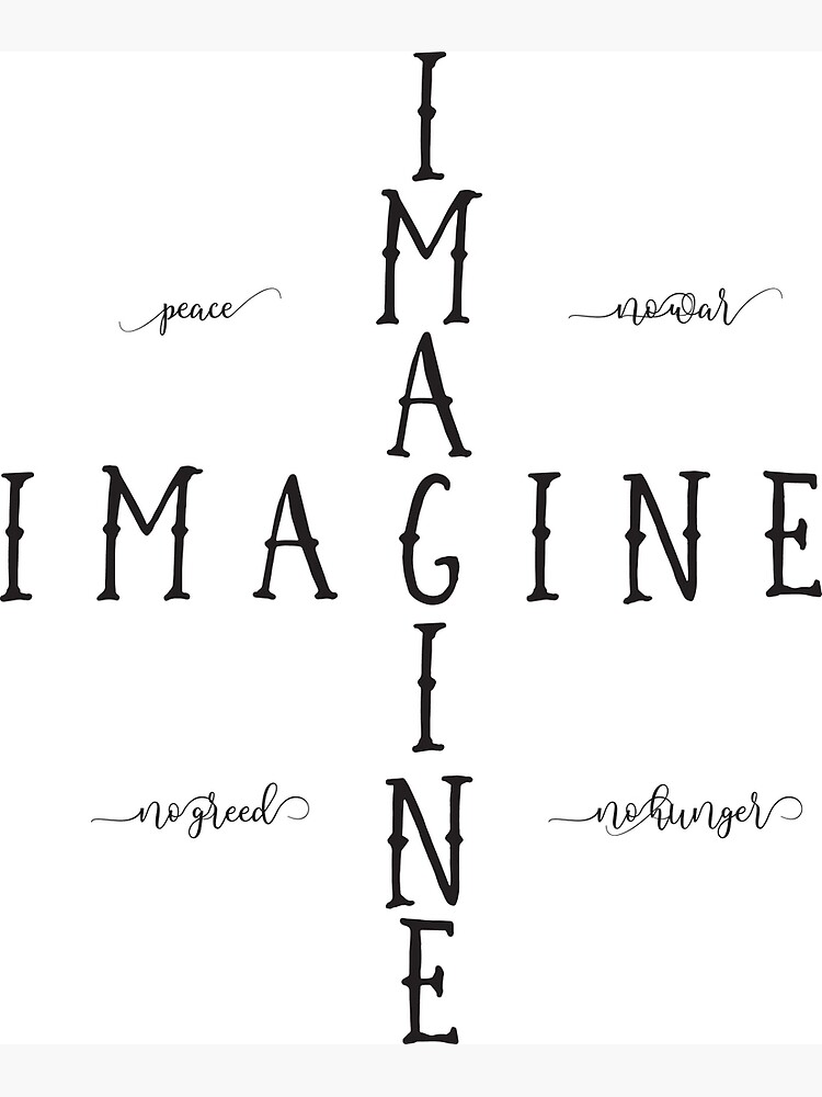 "Imagine - Music Inspired Rock Lyrics Typography Quote Design" Art ...