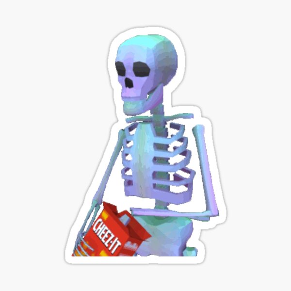 "Cheez it skeleton" Sticker by RaspyTShirts | Redbubble