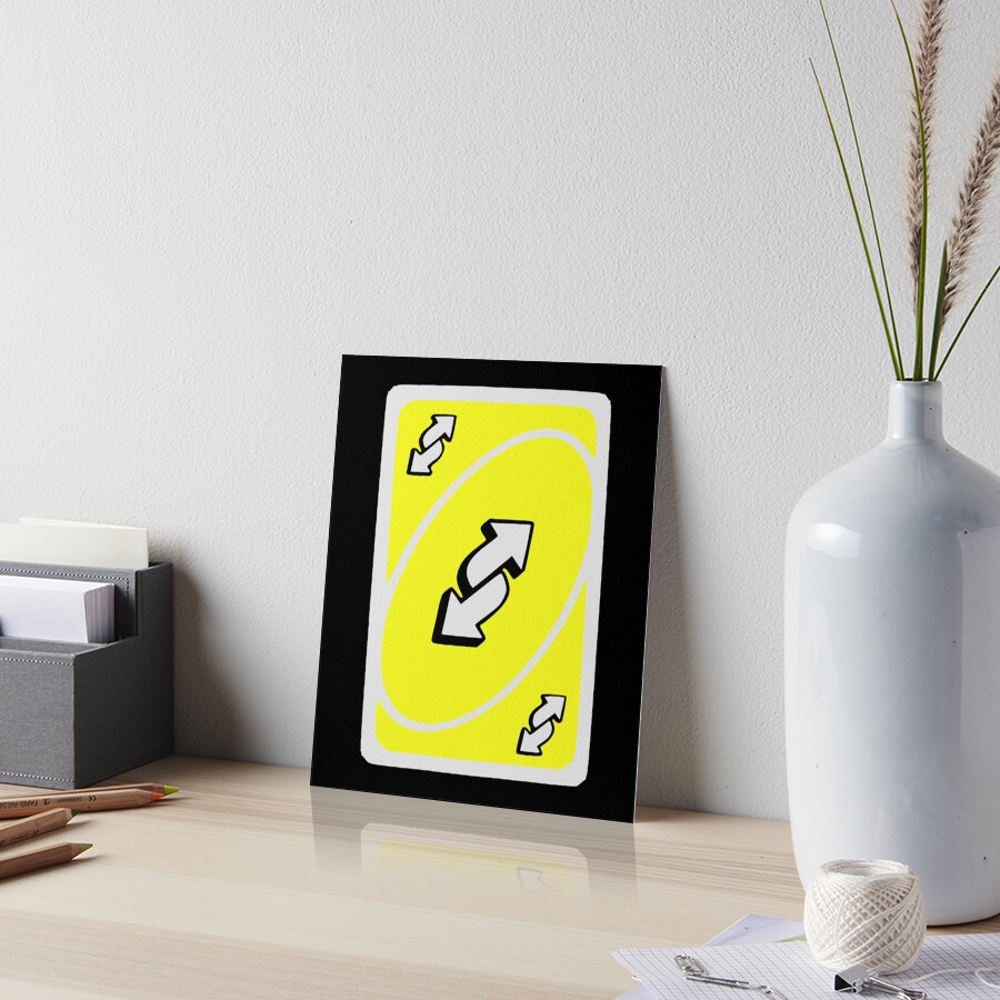 "Yellow Uno Reverse Card " Art Board Print by BoomStoreGifts | Redbubble