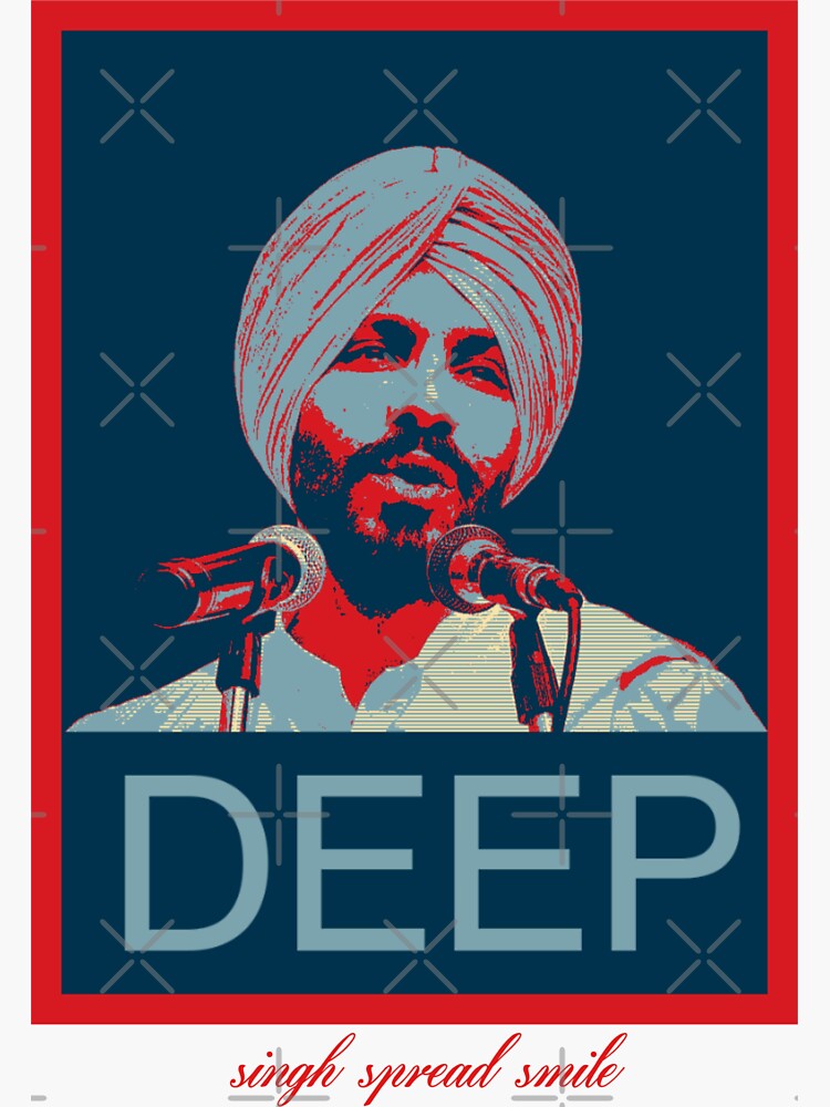 "Deep Sidhu" Sticker by singhsprdsmile | Redbubble