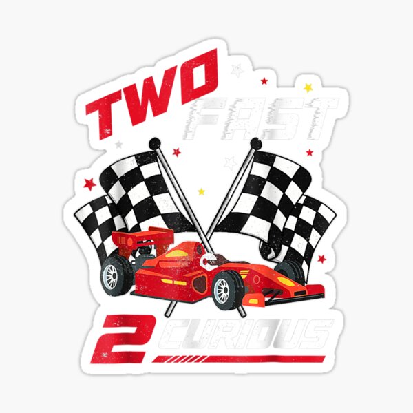"Two Fast 2 Curious Birthday Decorations 2nd Birthday 2022" Sticker for ...