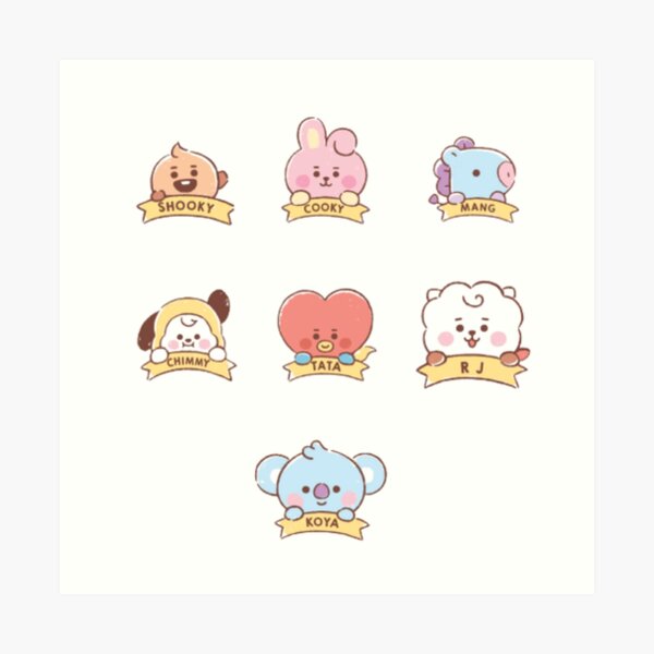 "Bt21 Family Collection " Art Print for Sale by Color-Toonix | Redbubble