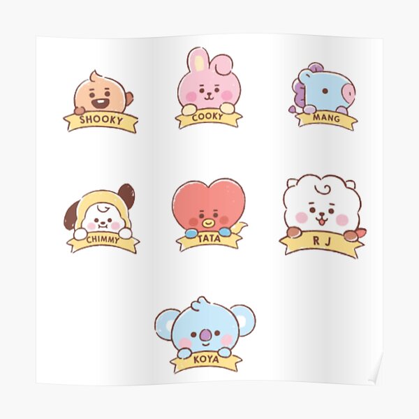 "Bt21 Family Collection " Poster by Color-Toonix | Redbubble