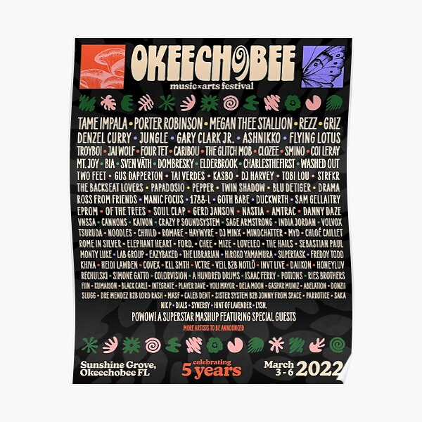 "2022 Okeechobee Music & Arts tour masmart" Poster for Sale by emcilriachm | Redbubble