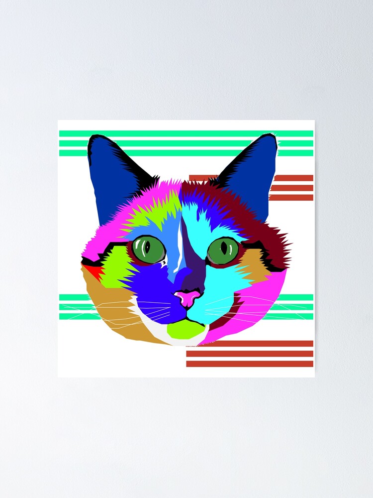 "Abstract WPAP Inspired Cat Illustration" Poster for Sale by Momona ...