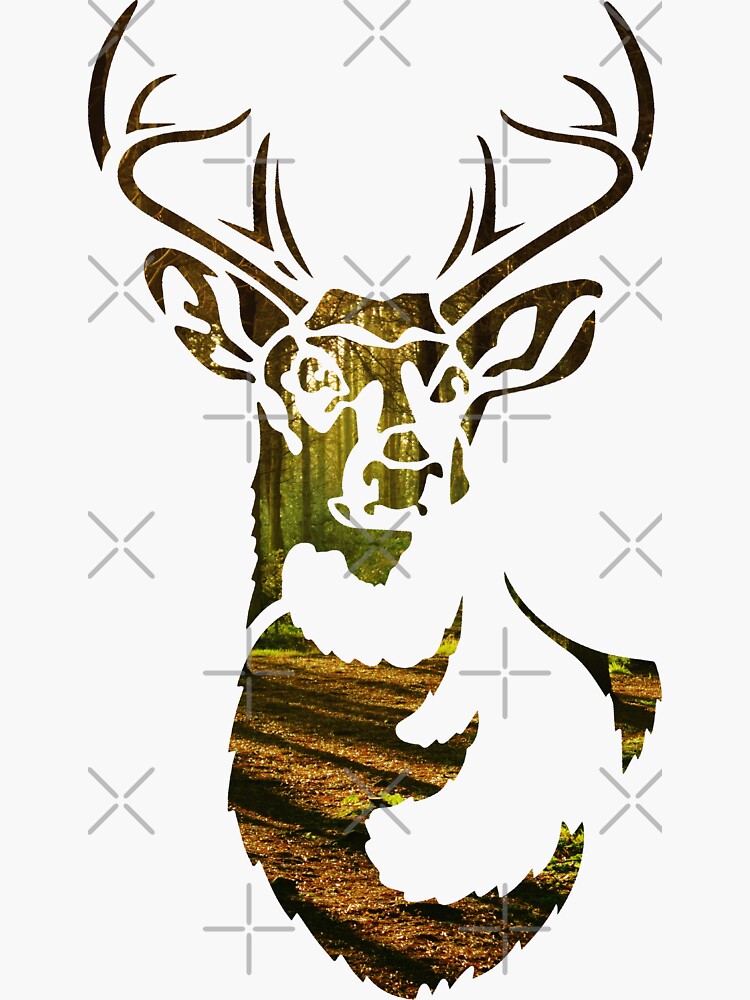 "Deer Forest Outline" Sticker for Sale by janmarkvargas | Redbubble