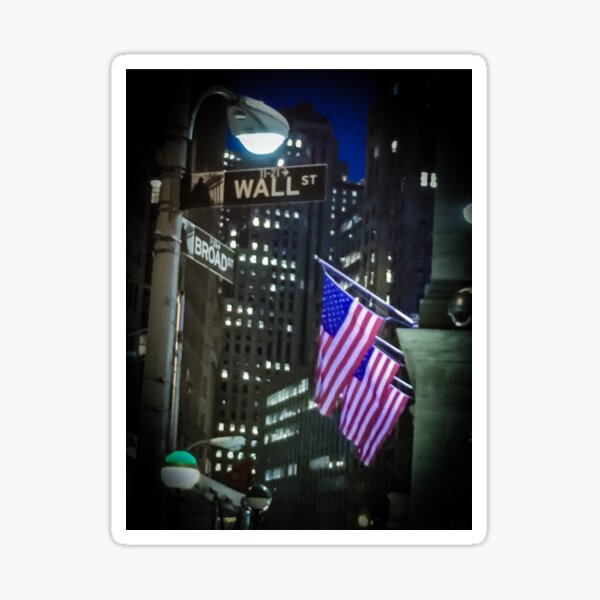 "Wall Street, Manhattan, New York City " Sticker by eleonoraingrid ...