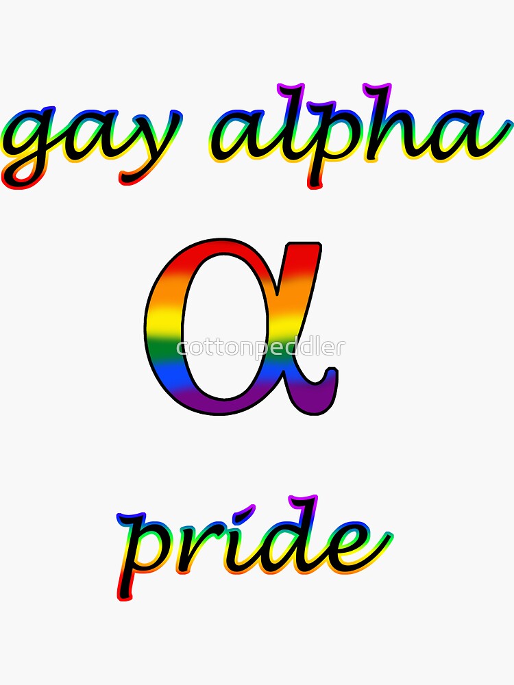 "gay alpha pride (white backgrounds)" Sticker by cottonpeddler | Redbubble