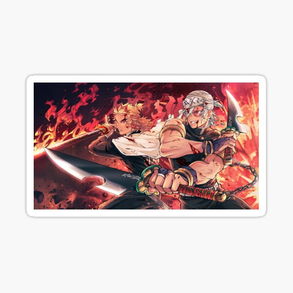 " Demon Slayer: Tengen & Rengoku" Sticker by JohannGuibert | Redbubble