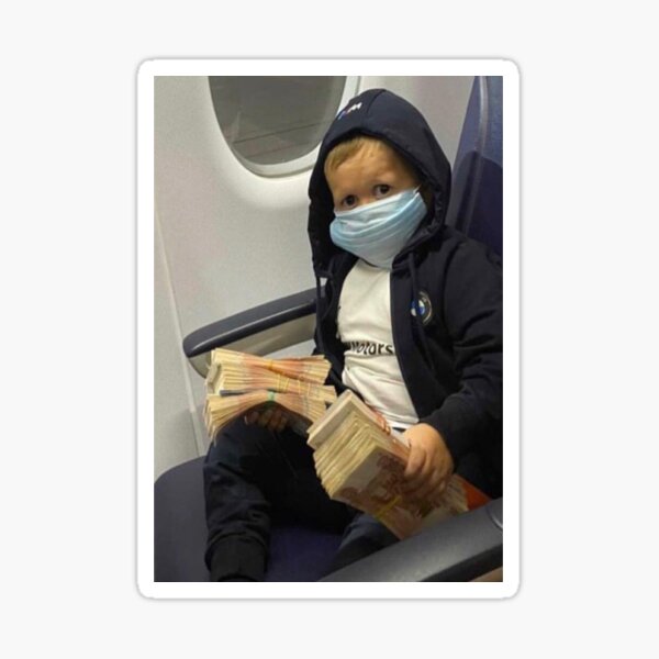 "Hasbulla Riding Stacks Of Cash" Sticker by BitternotMeme | Redbubble