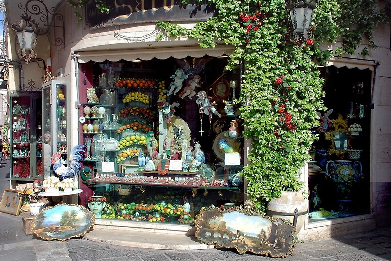 "Antique shop in Taormina - Sicily - Italy" by Arie Koene | Redbubble