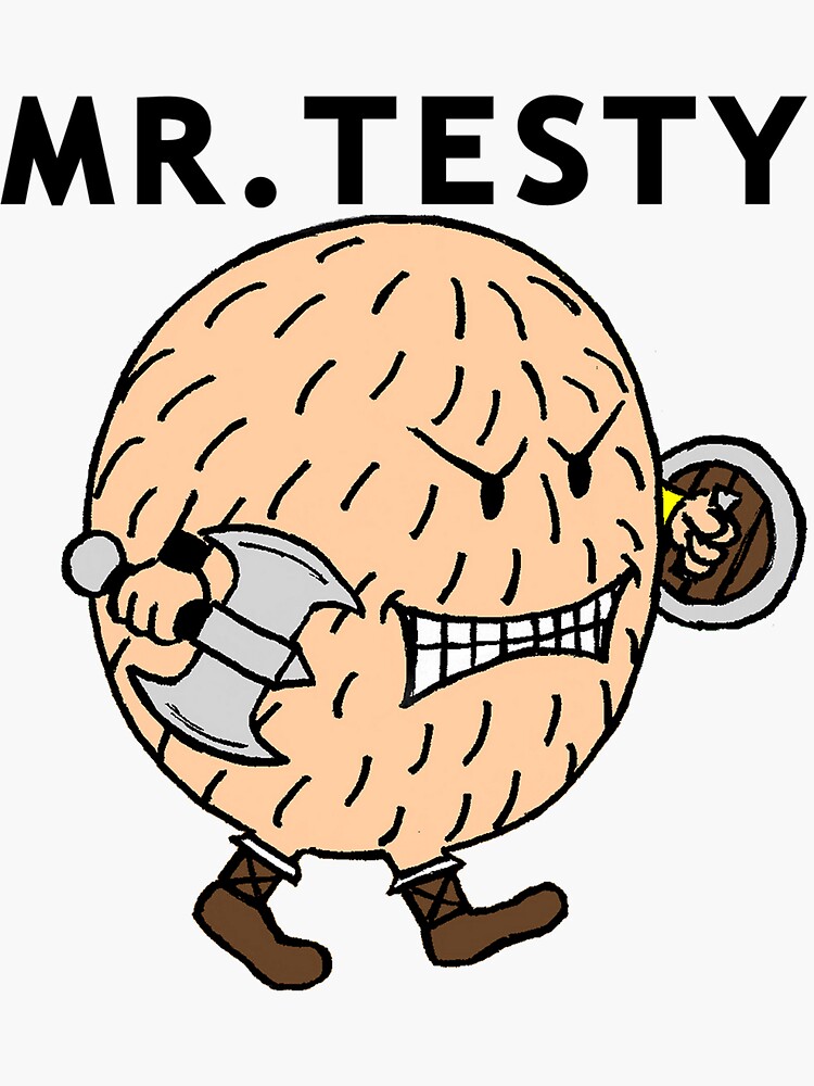 "Mr. Testy" Sticker for Sale by kerchow | Redbubble