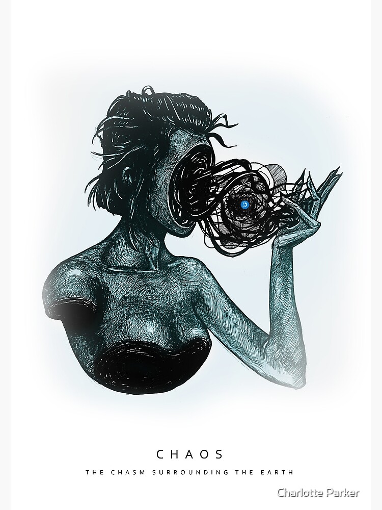 "Chaos Greek Mythological Goddess Dark Surreal Ink Illustration" Poster ...
