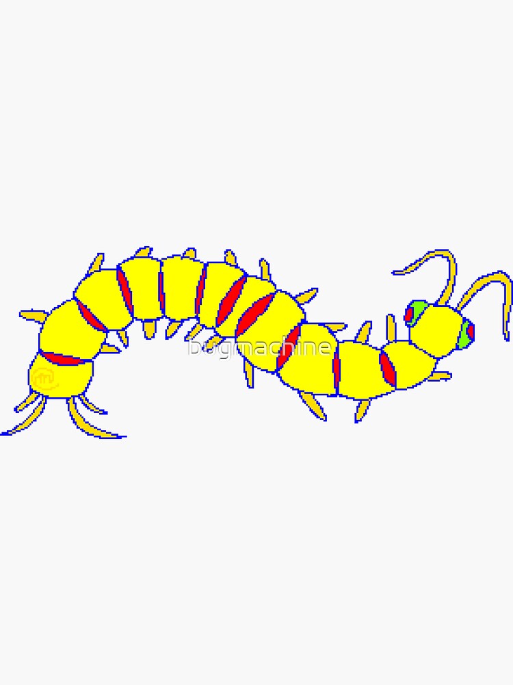 "Pixel Centipede" Sticker by bugmachine | Redbubble