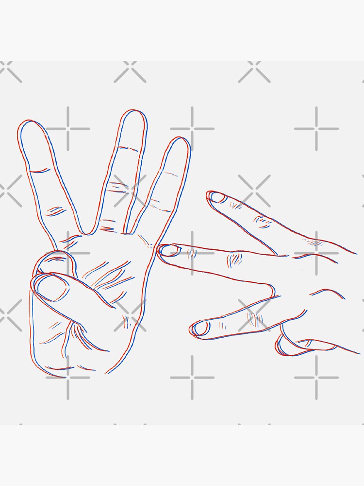 "W3 HANDS in 3D!!" Sticker by ooeylouie | Redbubble