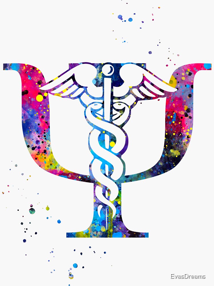 Pegatina «Símbolo de psiquiatría Psi y Vara de Asclepio» de EvasDreams ...