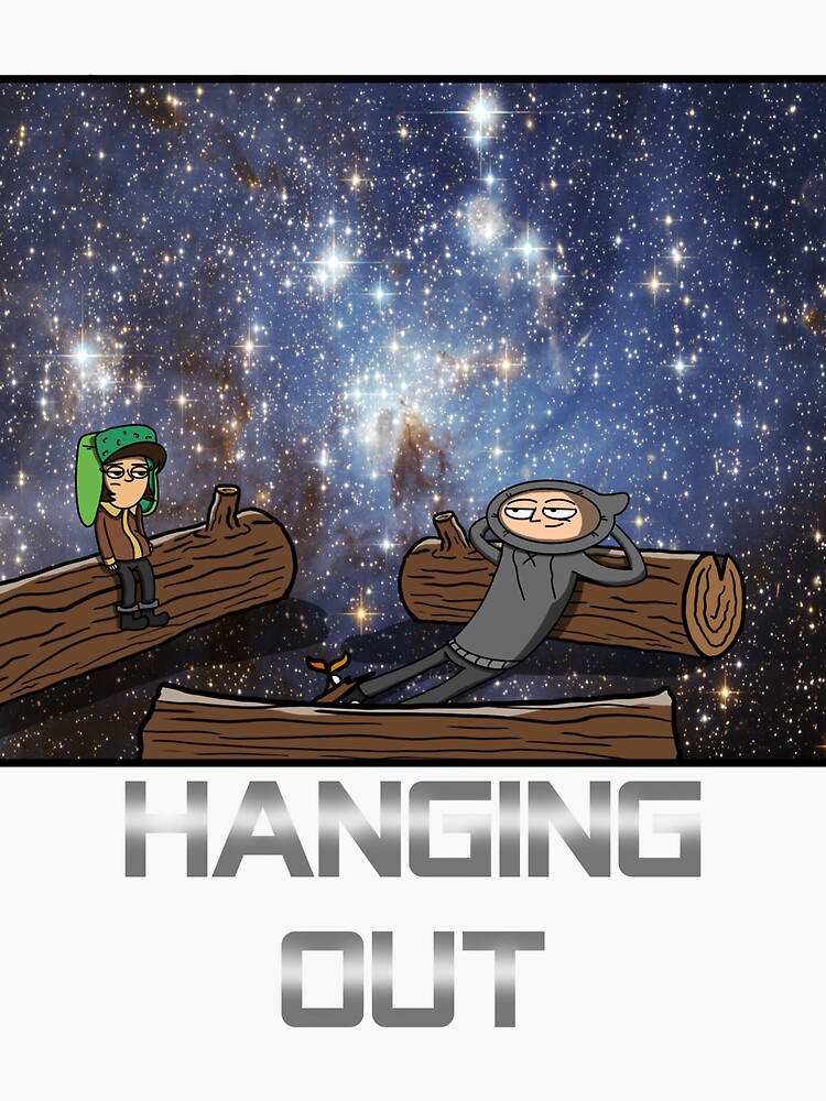 "Hanging Out" Sticker by AttentionPlease | Redbubble