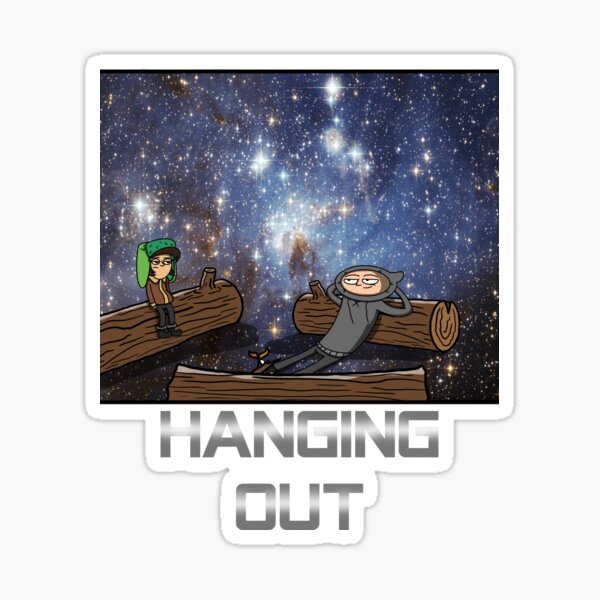 "Hanging Out" Sticker by AttentionPlease | Redbubble