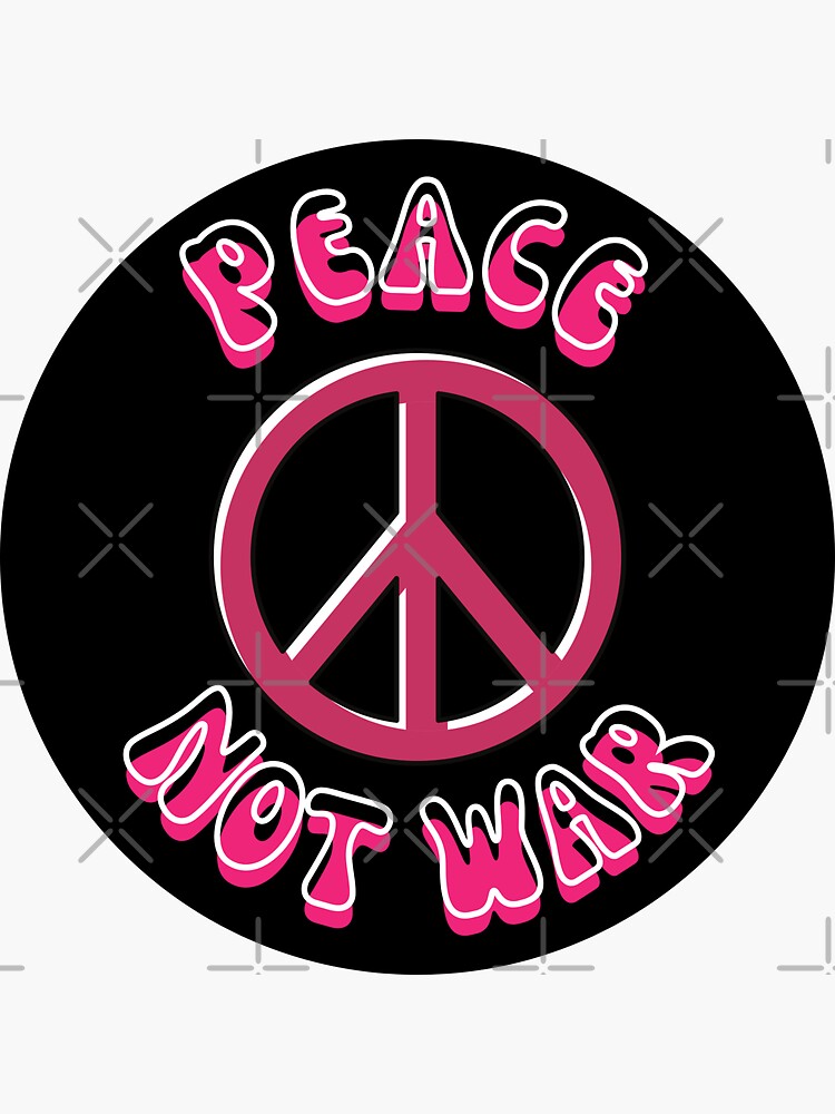 "Peace Not War with CND peace logo - innuendo pink" Sticker by ...