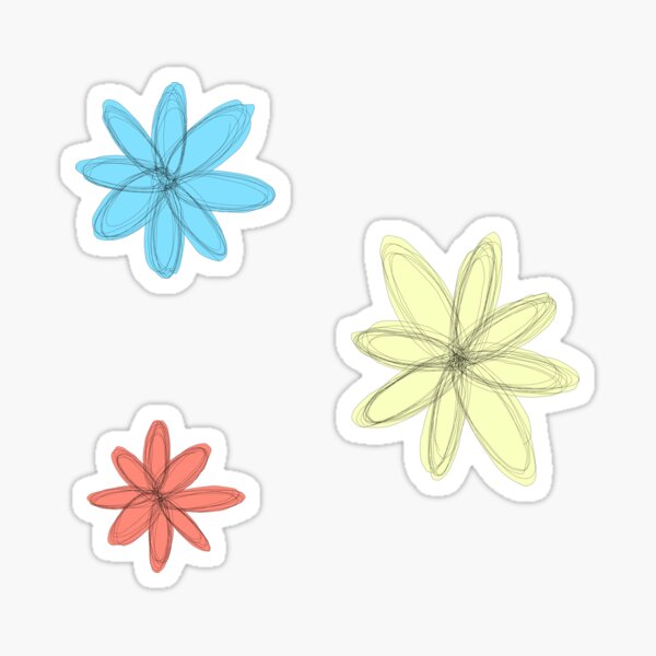 "Doodle Daisy Flowers" Sticker by AmeliaIsabel | Redbubble