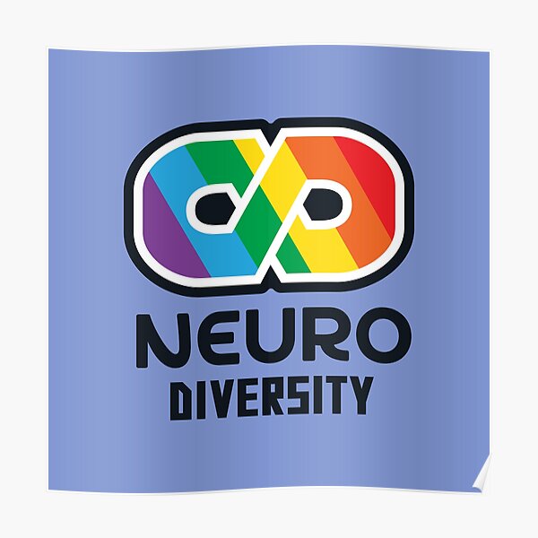 "NEUROdiversity Rainbow Ribbon Cornflower Blue" Poster for Sale by ...