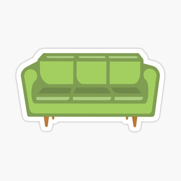 "Green Mid Century Modern Couch" Sticker for Sale by paige-to-page ...