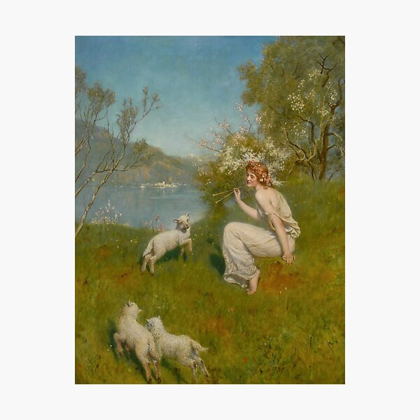 Lámina fotográfica «Ninfa del bosque de la pintura de la mitología de ...