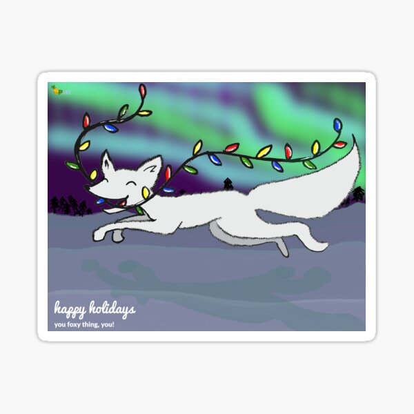 "Frosty the fox" Sticker by paw-sci | Redbubble
