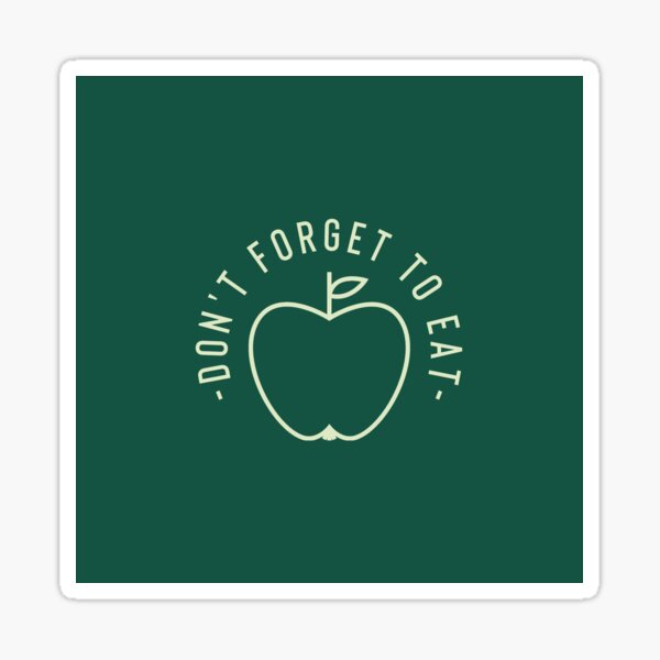 "Emerald Don't Forget to Eat apples" Sticker by HiDB | Redbubble