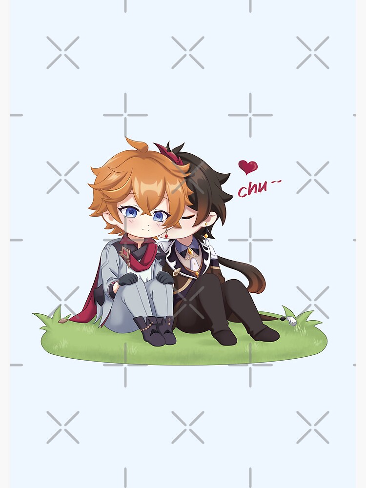 "Zhongli & Childe - Genshin Impact Kiss on Cheek" Spiral Notebook by ...