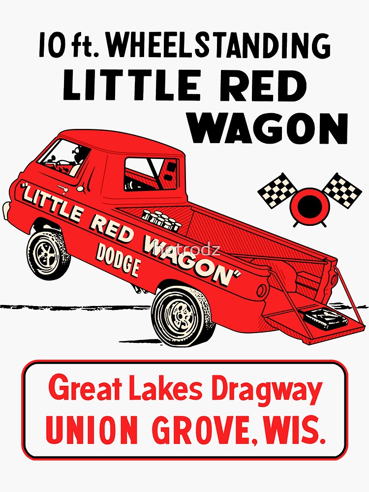 "Little Red Wagon" Sticker for Sale by hotrodz | Redbubble