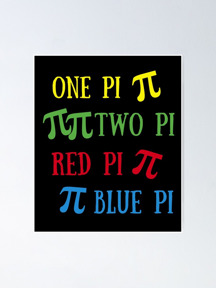 Póster «un pez dos peces, niños del día pi, un pi dos pi pi rojo pi ...