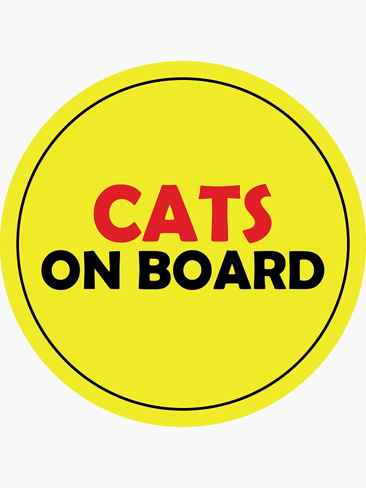 "Cats on Board" Sticker by partalovdesigns | Redbubble