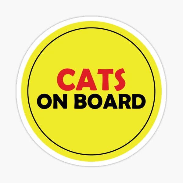 "Cats on Board" Sticker by partalovdesigns | Redbubble